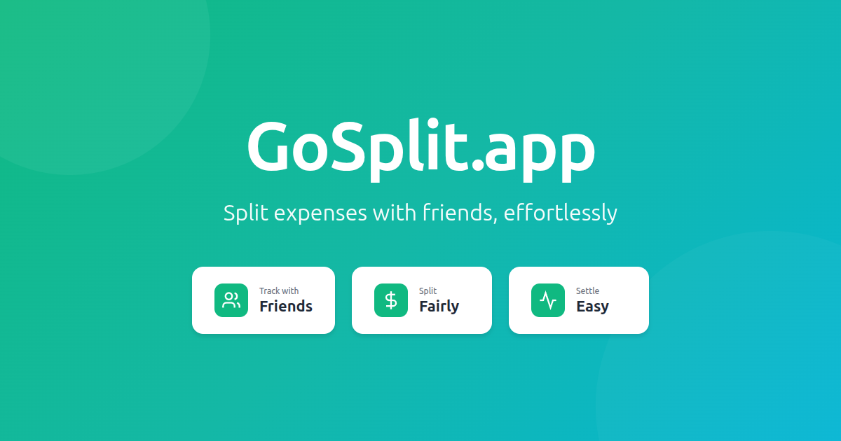 GoSplit - Split Expenses with Friends
